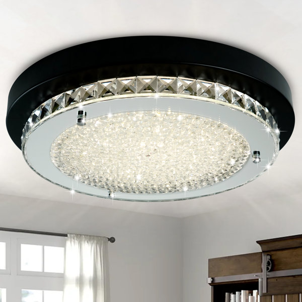 Mercer41 Reshia LED Flush Mount Lighting Crystal Ceiling Light Fixtures Ceiling Mount Bedroom ...